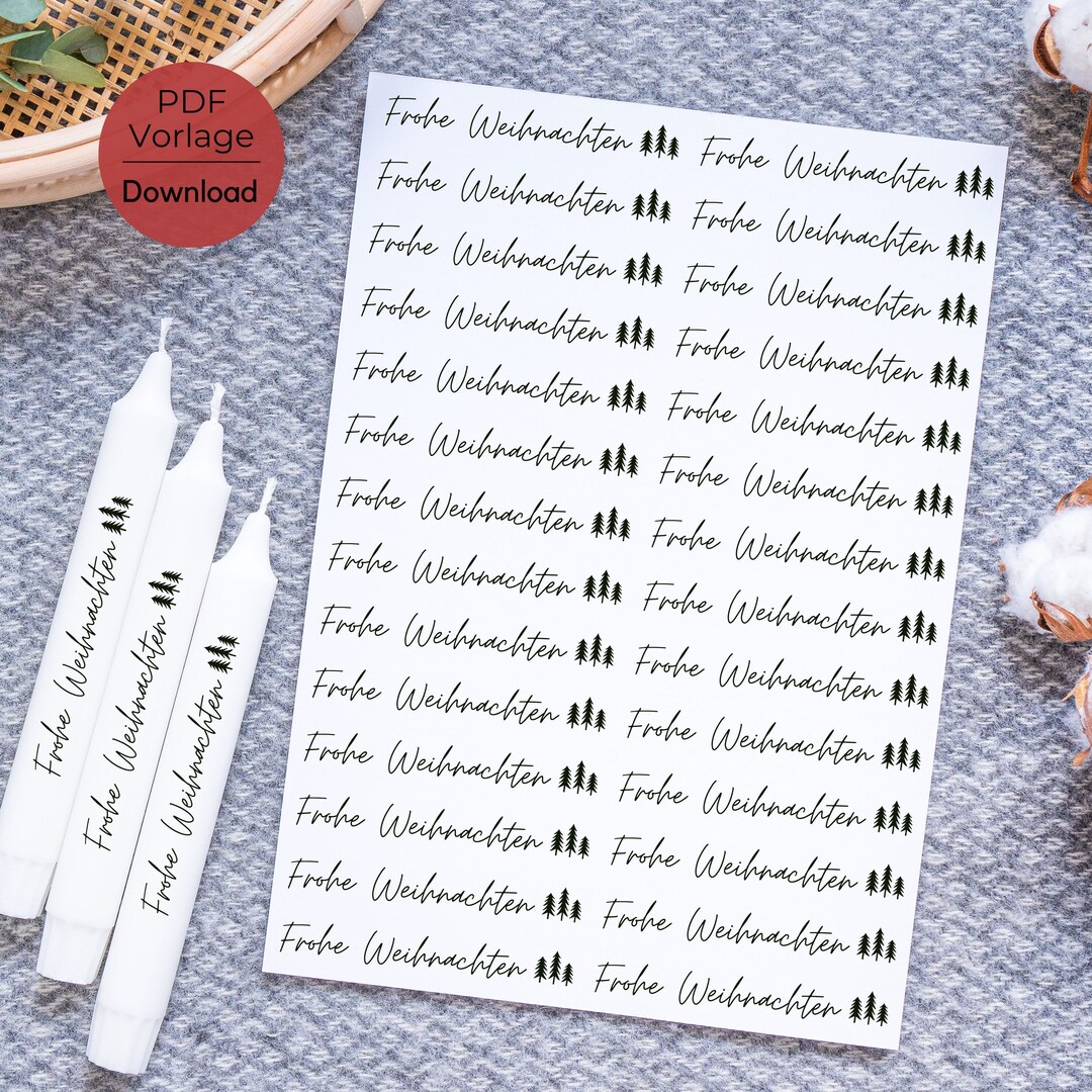 Christmas PDF Template Candle Tattoo Candlesticker Candle Design Happy ...