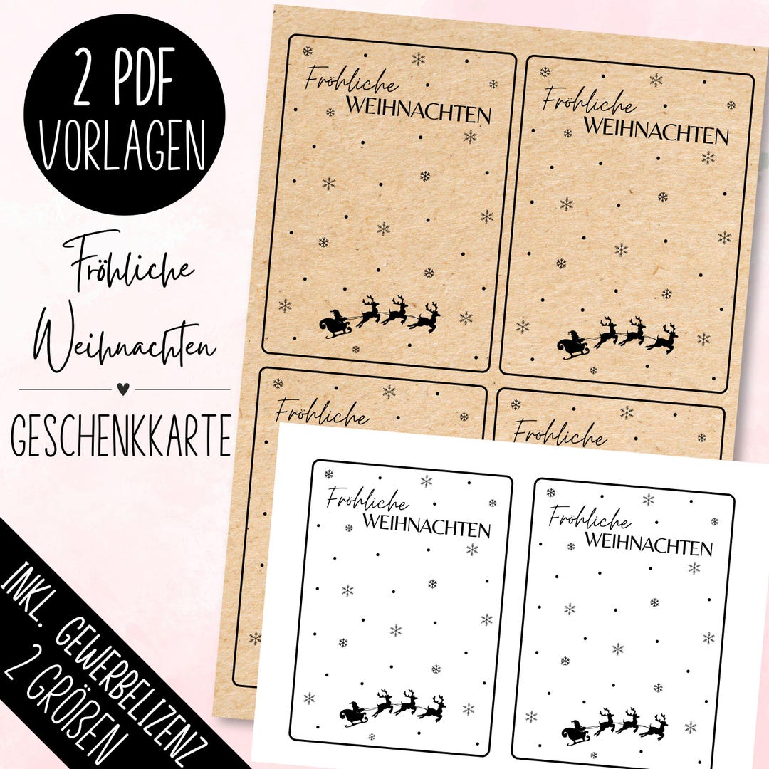 Print Template Merry Christmas PDF Template Happy Holidays Print ...