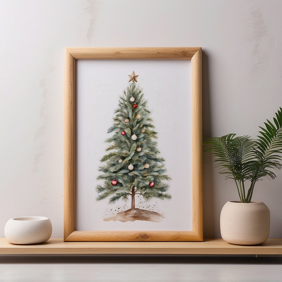 Holiday Christmas Tree Printable Art - Etsy