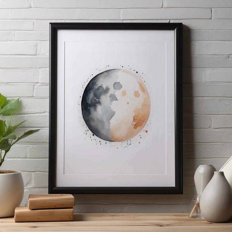 Whimsical Moon Printable Art - Etsy