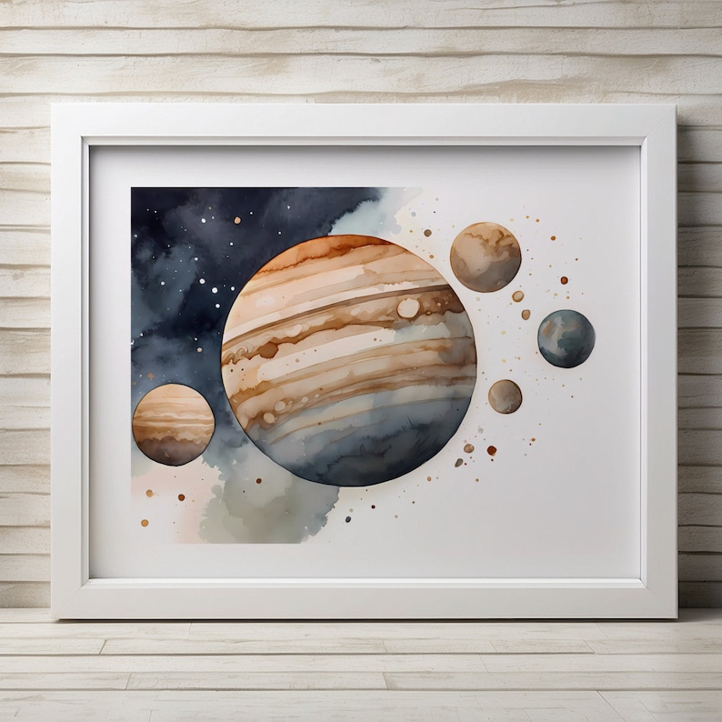 Jupiter and Moons Planet Printable Art - Etsy