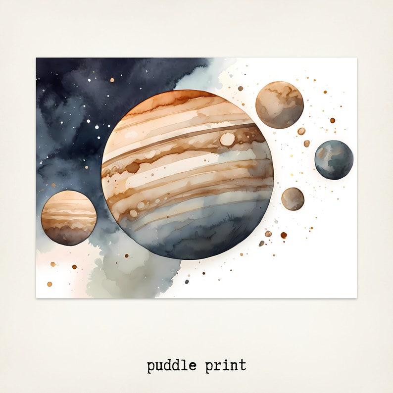 Jupiter and Moons Planet Printable Art - Etsy