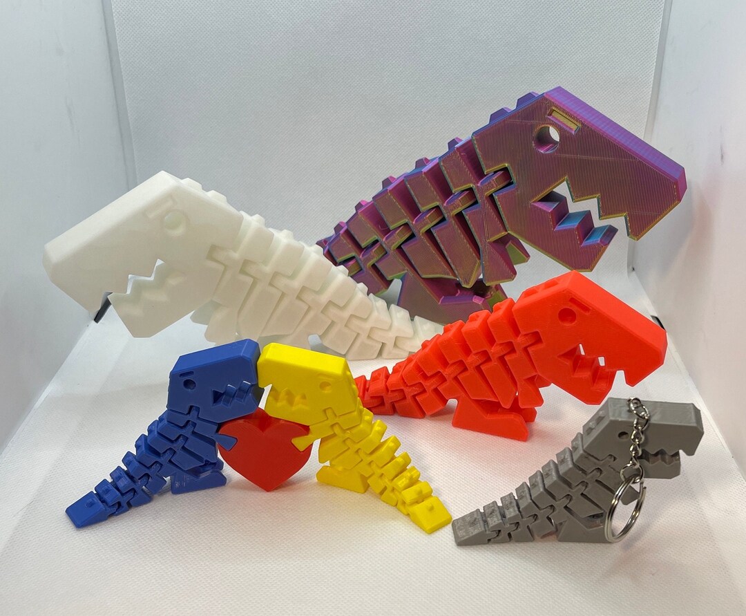 Flexi Rexi 3D Printed Flexible T-rex Various Sizes and Colors - Etsy