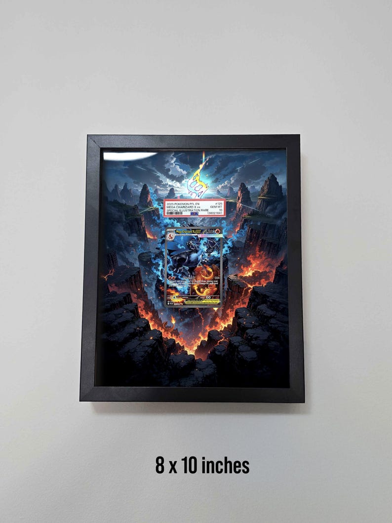 Mega Charizard Ex Frame | Custom Card Display | Pokemon Extended Wall ...