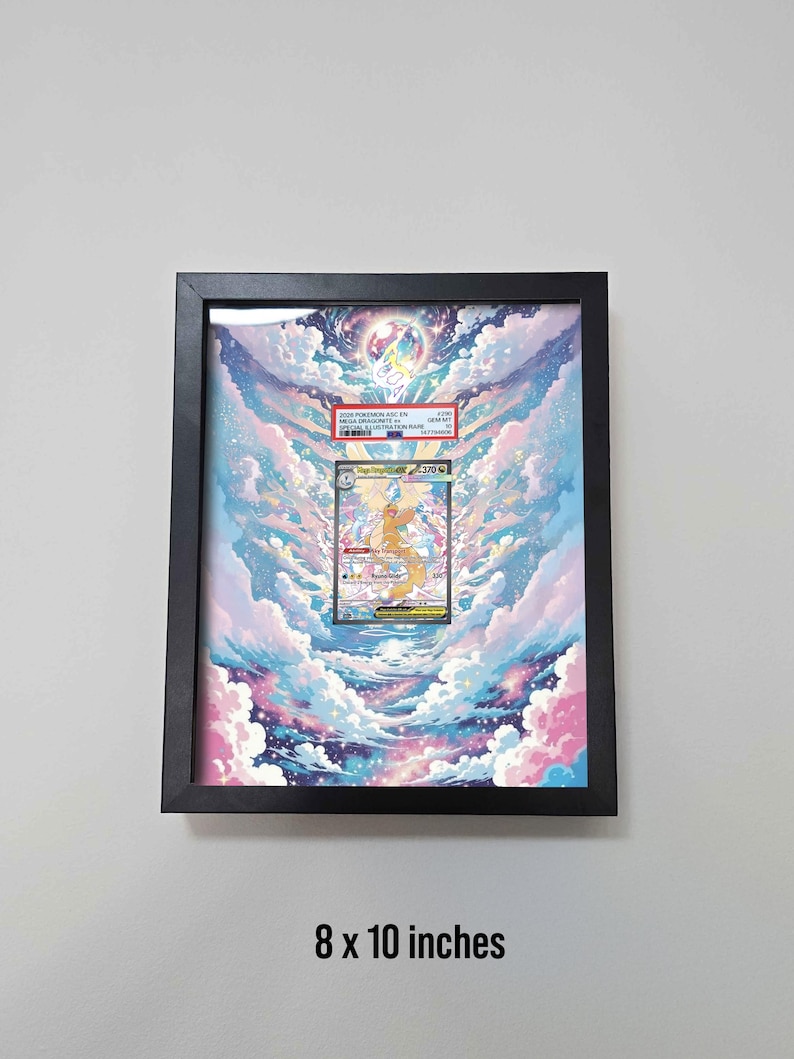 Mega Dragonite Ex Frame | Custom Card Display | Framed Pokemon Wall Art ...