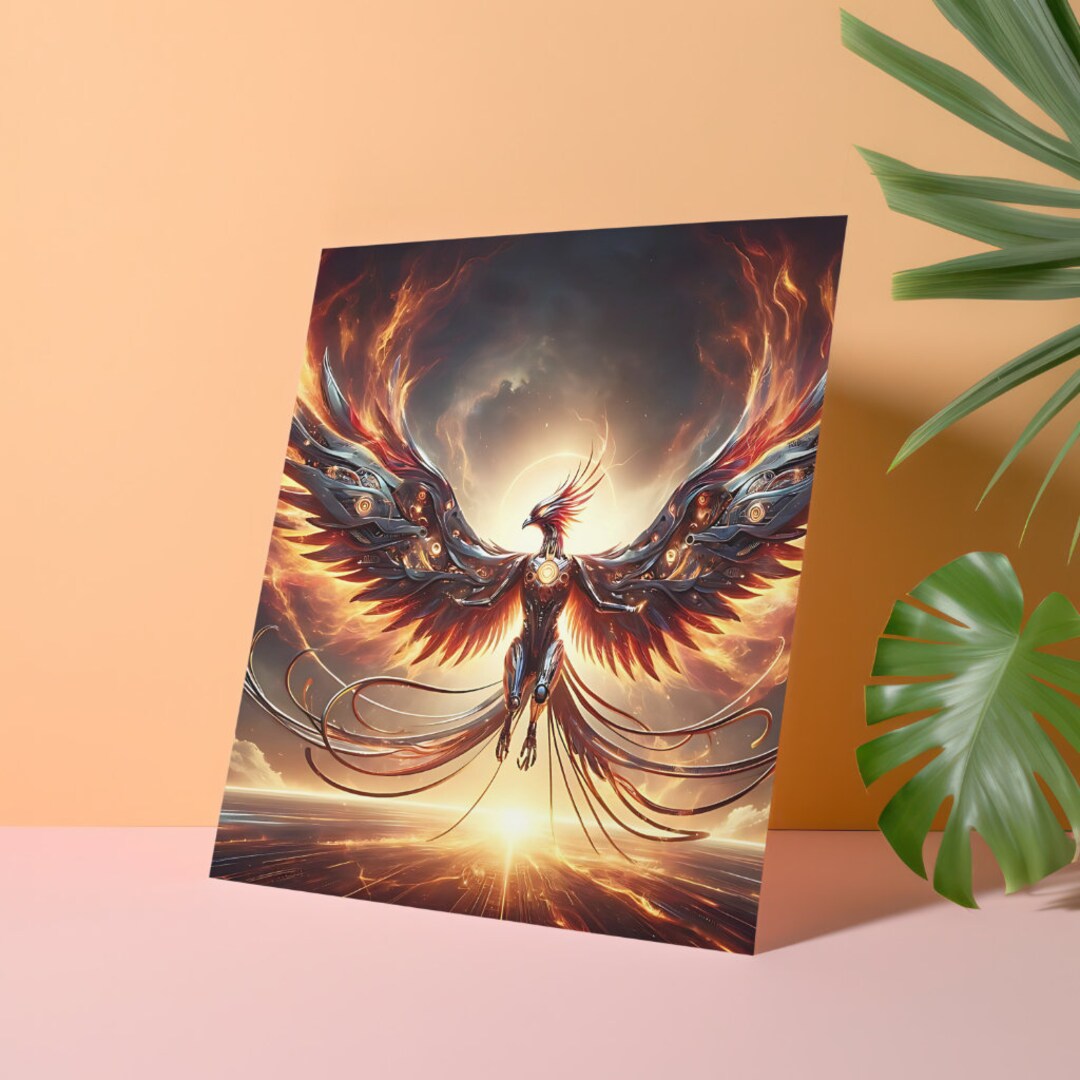 Robotic Phoenix Rising Digital Art, High-resolution Digital Download - Etsy