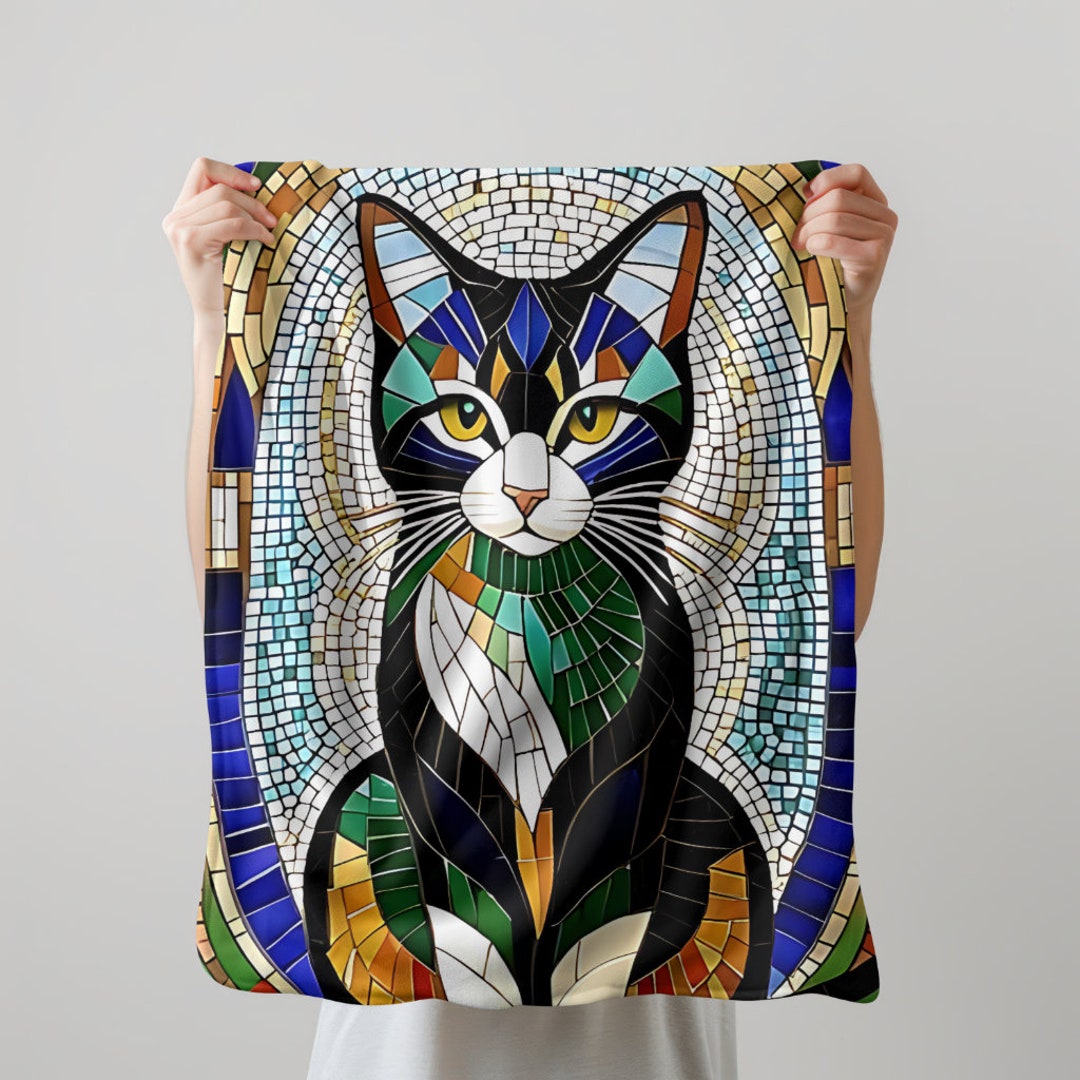 Mosaic Cat Art Digital Download for Wallpapers and Posters, Mosaic Tile ...
