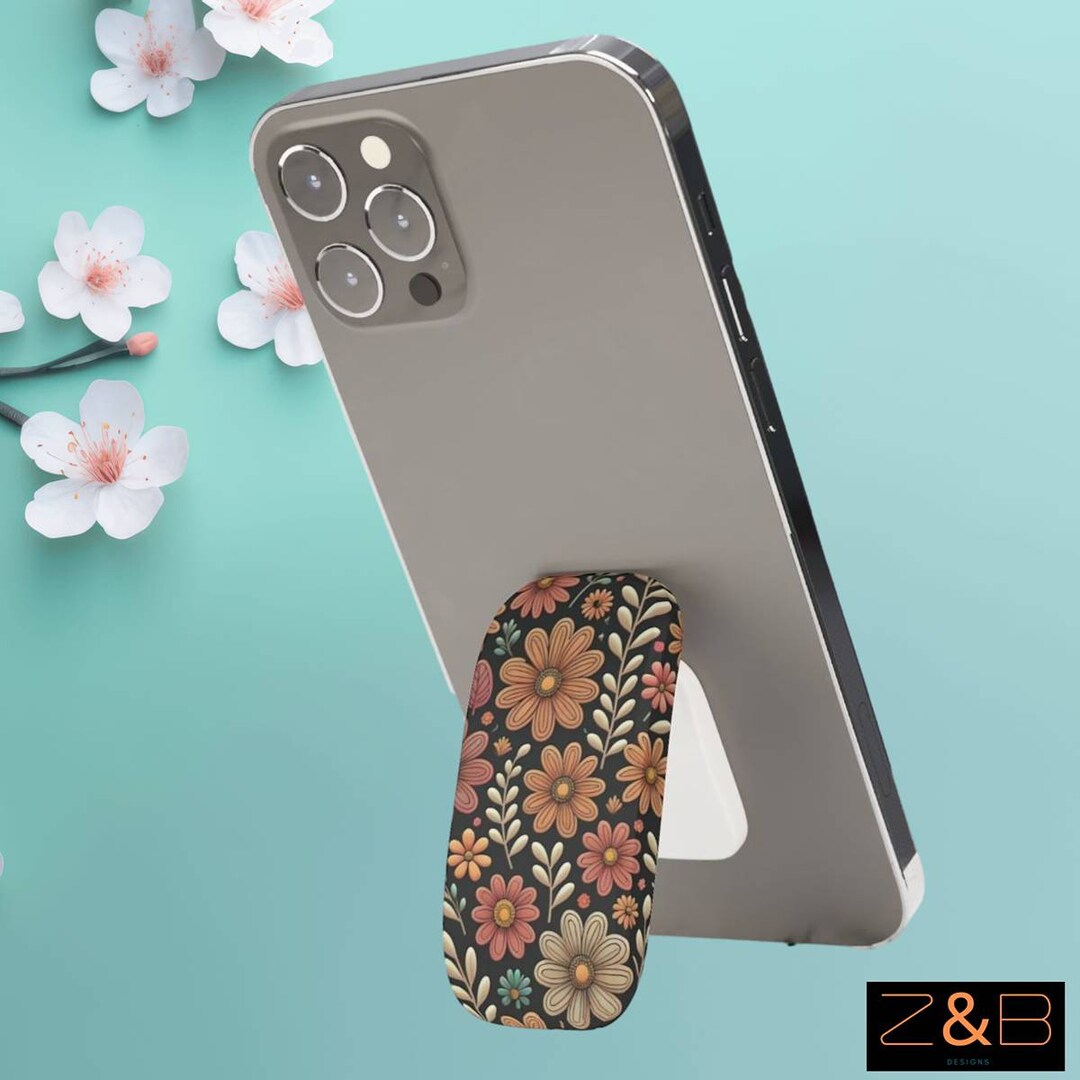 3D Boho Flower Smart Phone Stand Click-on Grip, Universal Adjustable ...