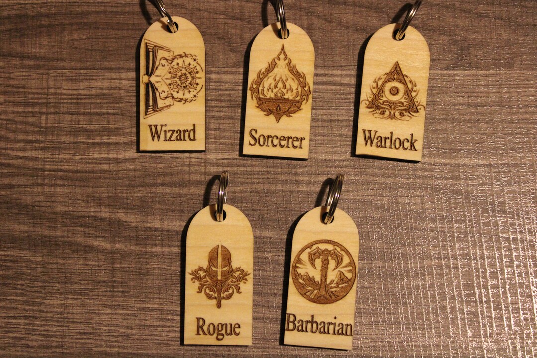 Dnd Class Keychains - Laser Engraved - Etsy