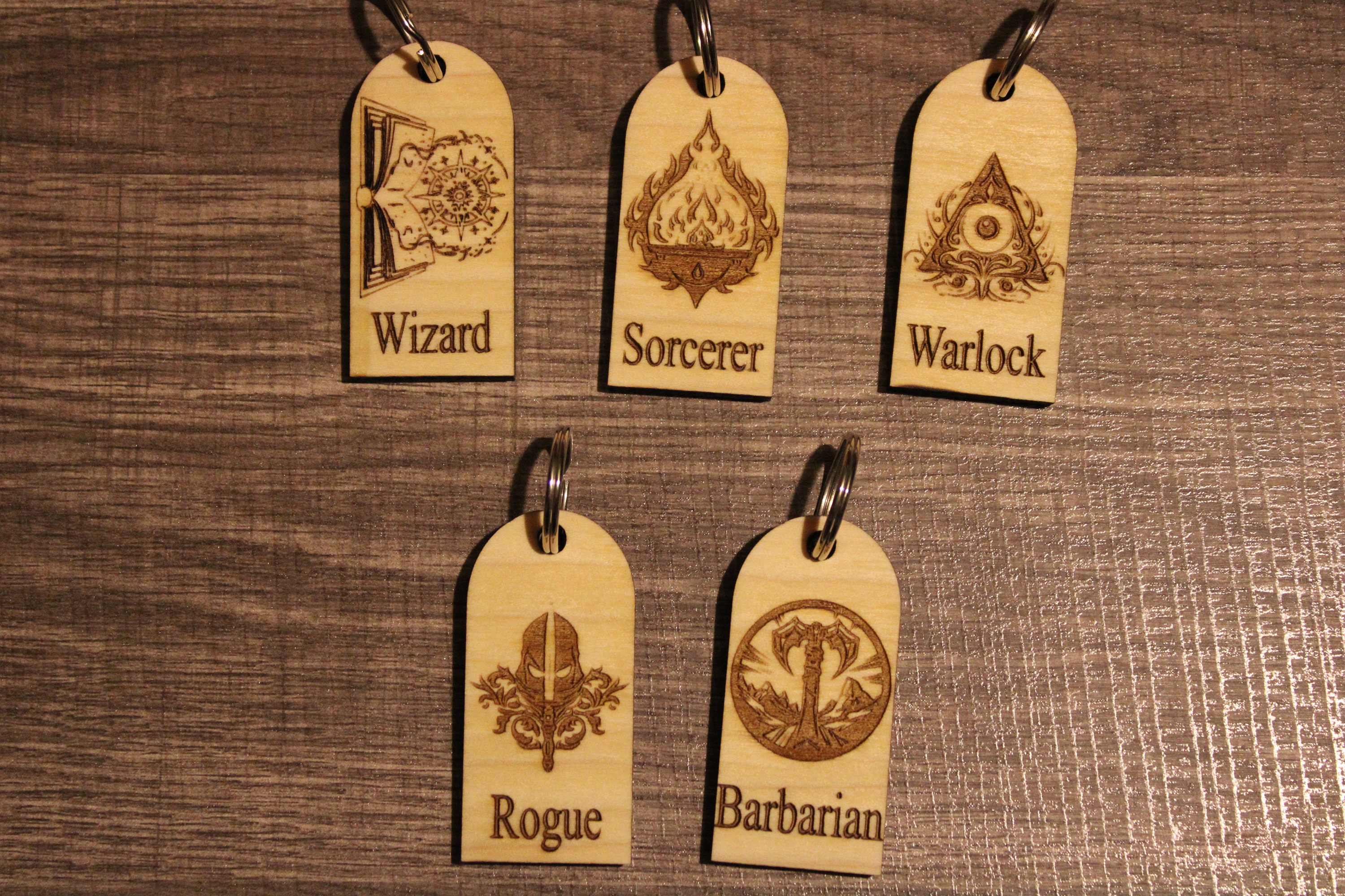 Dnd Class Keychains Laser Engraved - Etsy