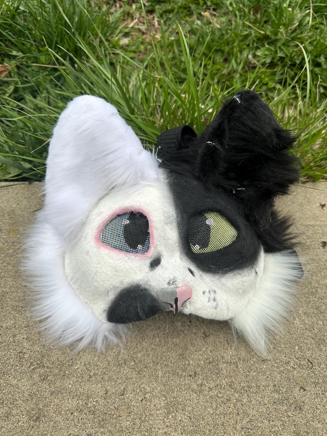 Black and White Cat Mask for Therians, Furries and More!! Made From ...