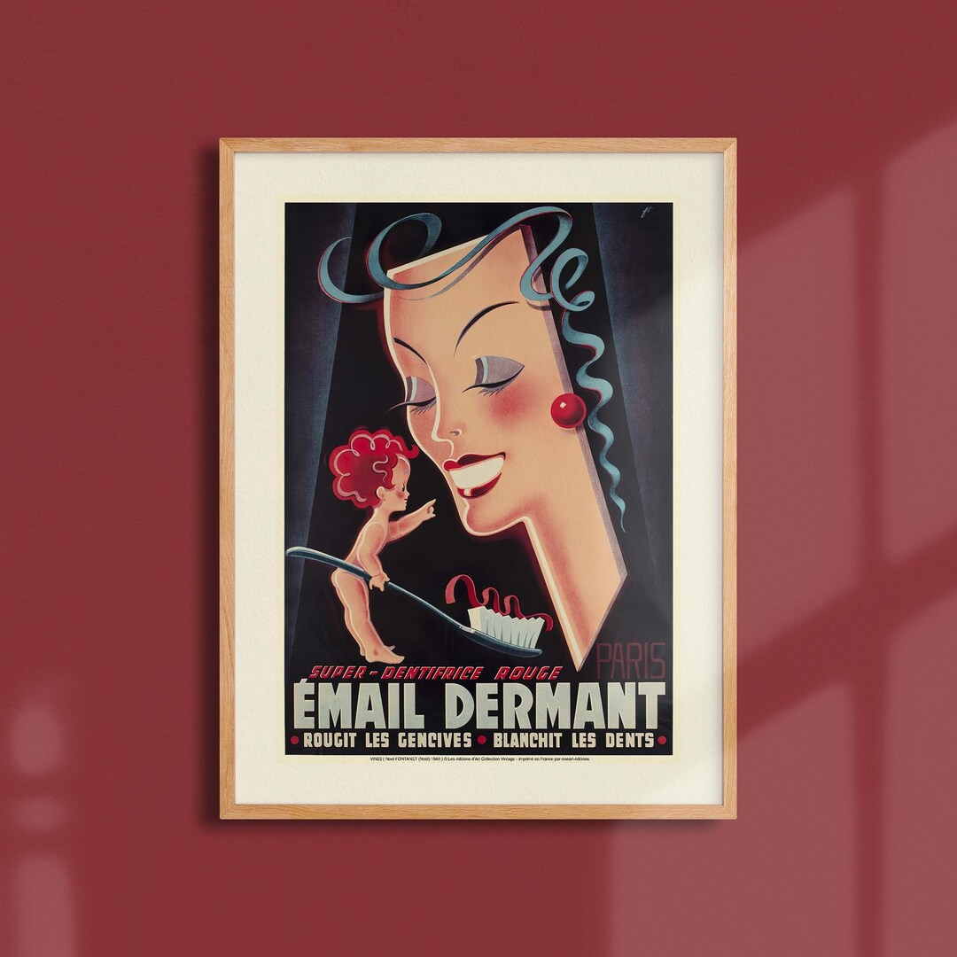 Vintage Advertising Poster Email Dermant - Etsy
