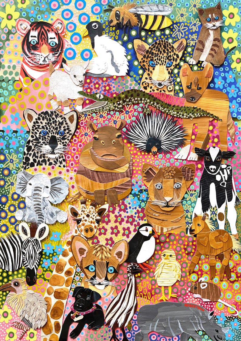Original Collage Artwork With Digital Elements Be Kind to Creatures ...
