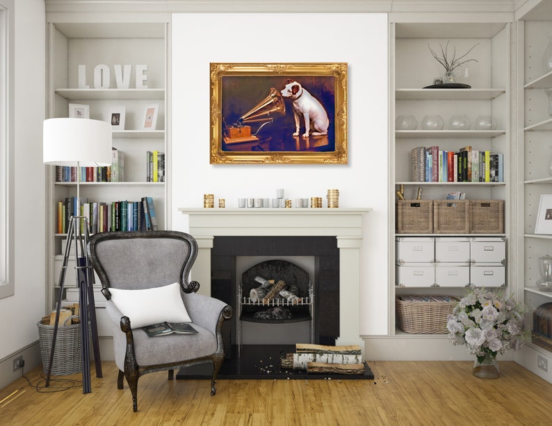 Francis James Barraud: His Master's Voice, Vintage Painting of a Dog ...