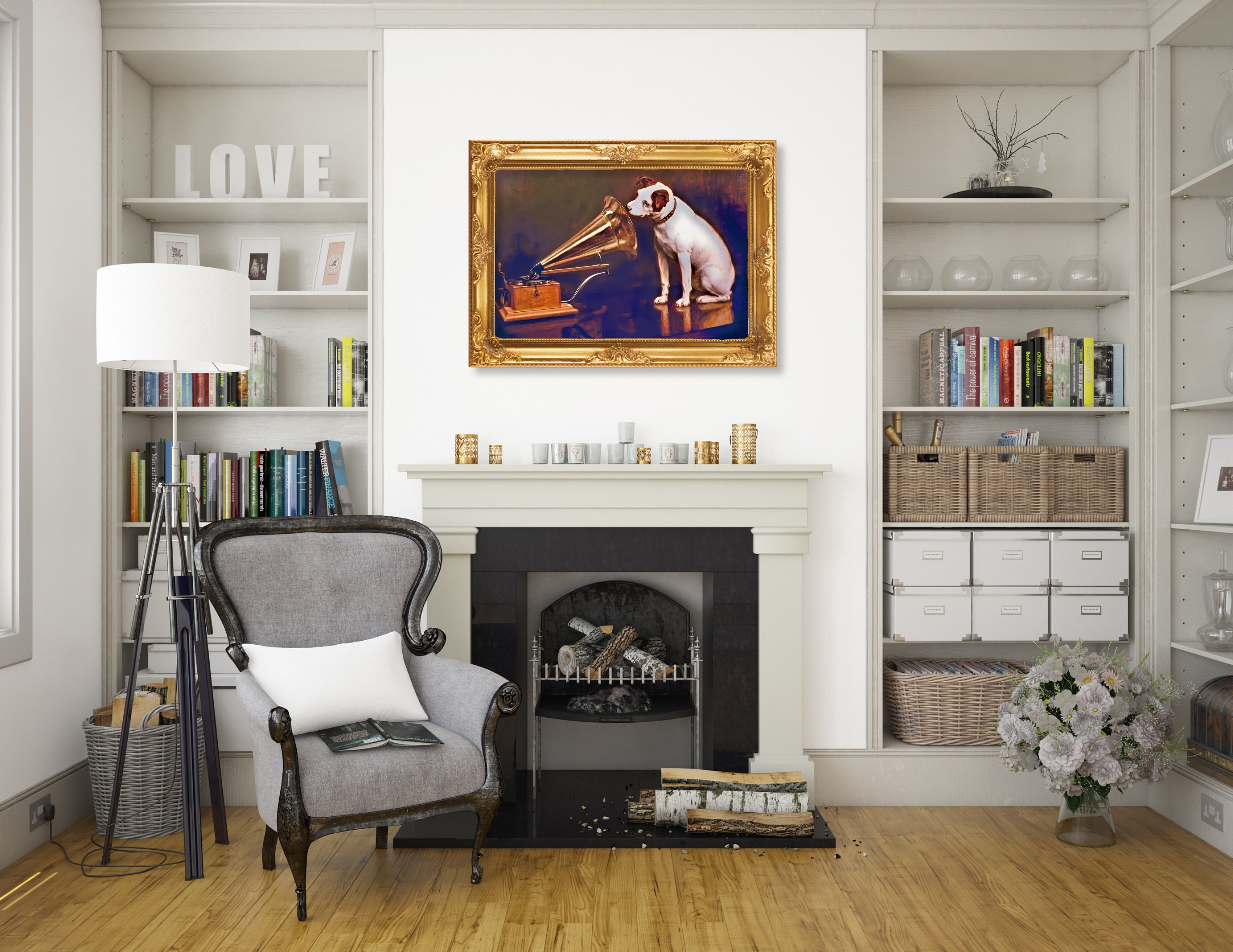 Francis James Barraud: His Master's Voice, Vintage Painting of a Dog ...