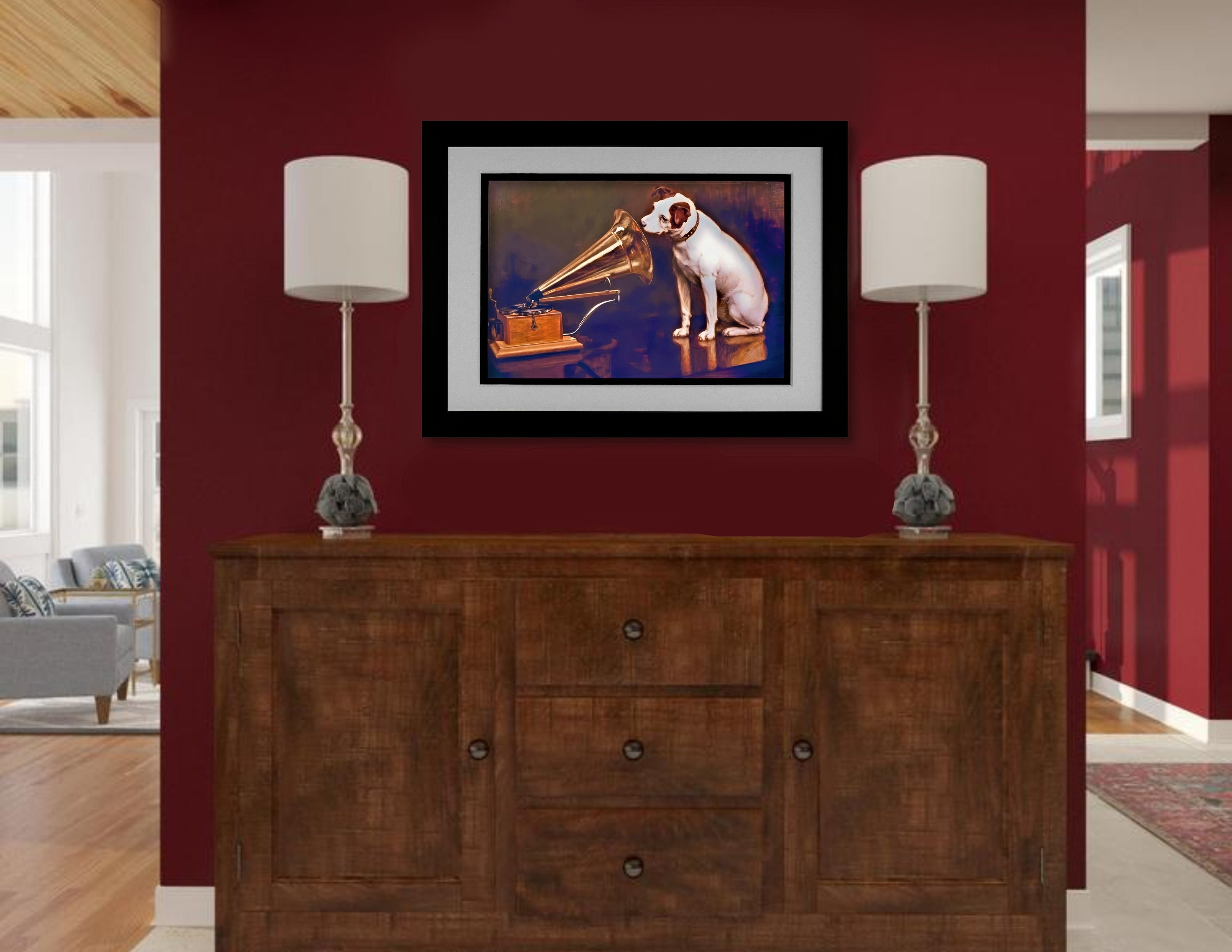 Francis James Barraud: His Master's Voice, Vintage Painting of a Dog ...