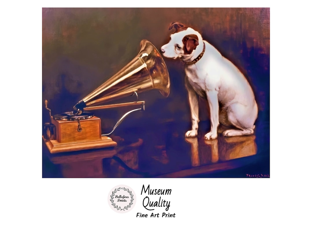Francis James Barraud: His Master's Voice, Vintage Painting of a Dog ...
