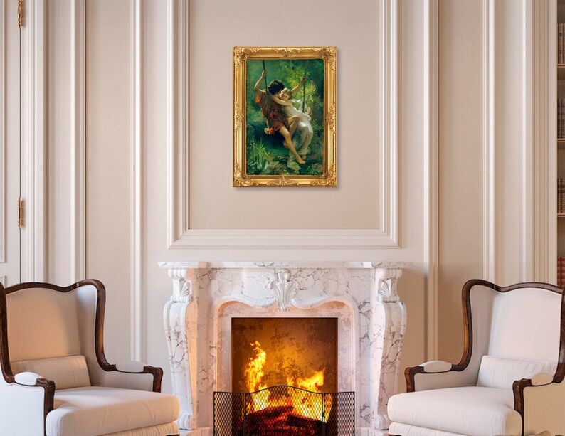 Pierre Auguste Cot: Springtime 1873, Vintage Young Couple First Love ...