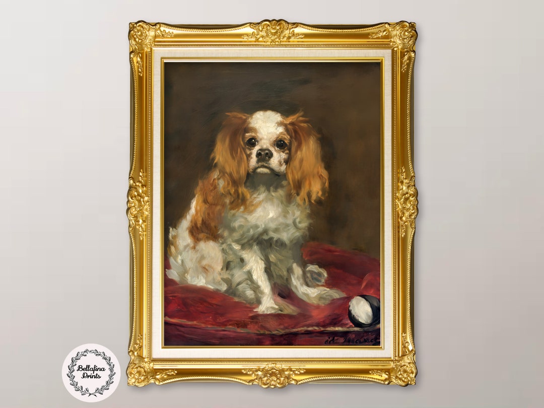 Edouard Manet: A King Charles Spaniel (1866), Vintage Dog Portrait ...