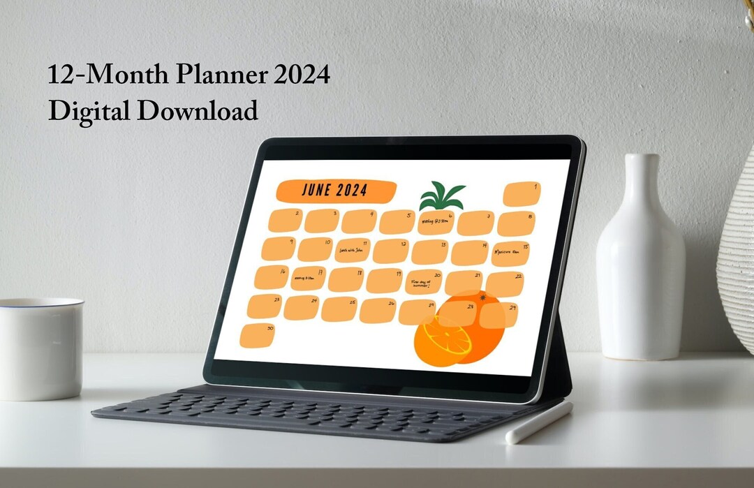 Monthly Calendar 2024 Goodnotes Planner Template Simple Aesthetic ...