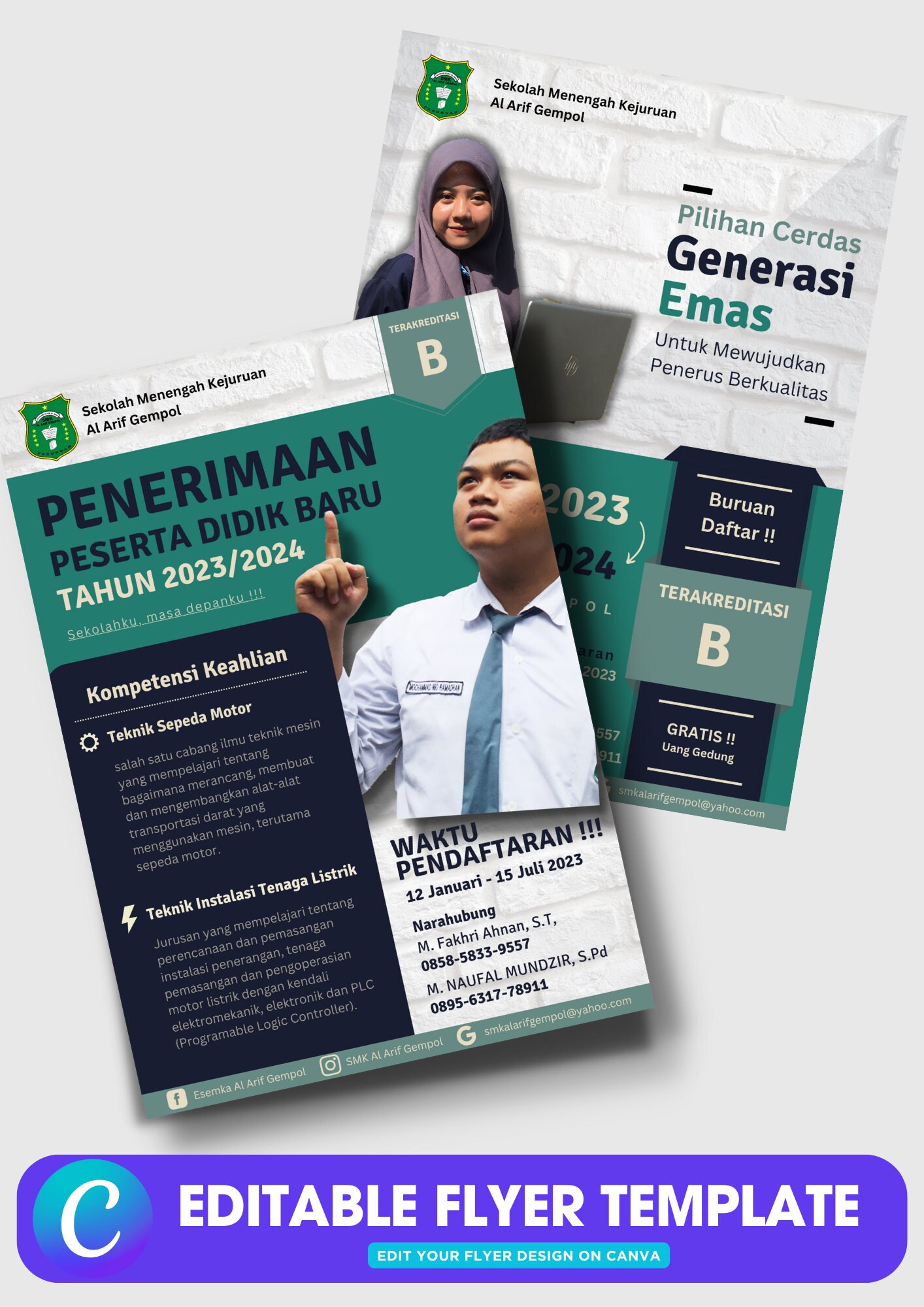 Editable School Flayer Templatecanva Flyerflyer Design - Etsy