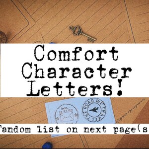 Handwritten Comfort Character Letters - Etsy UK