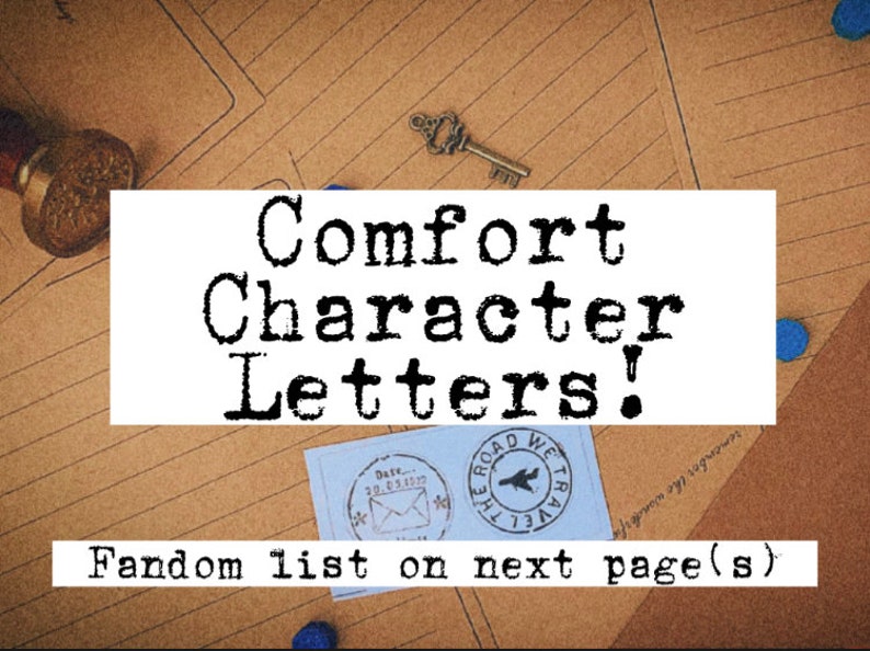 Handwritten Comfort Character Letters - Etsy UK