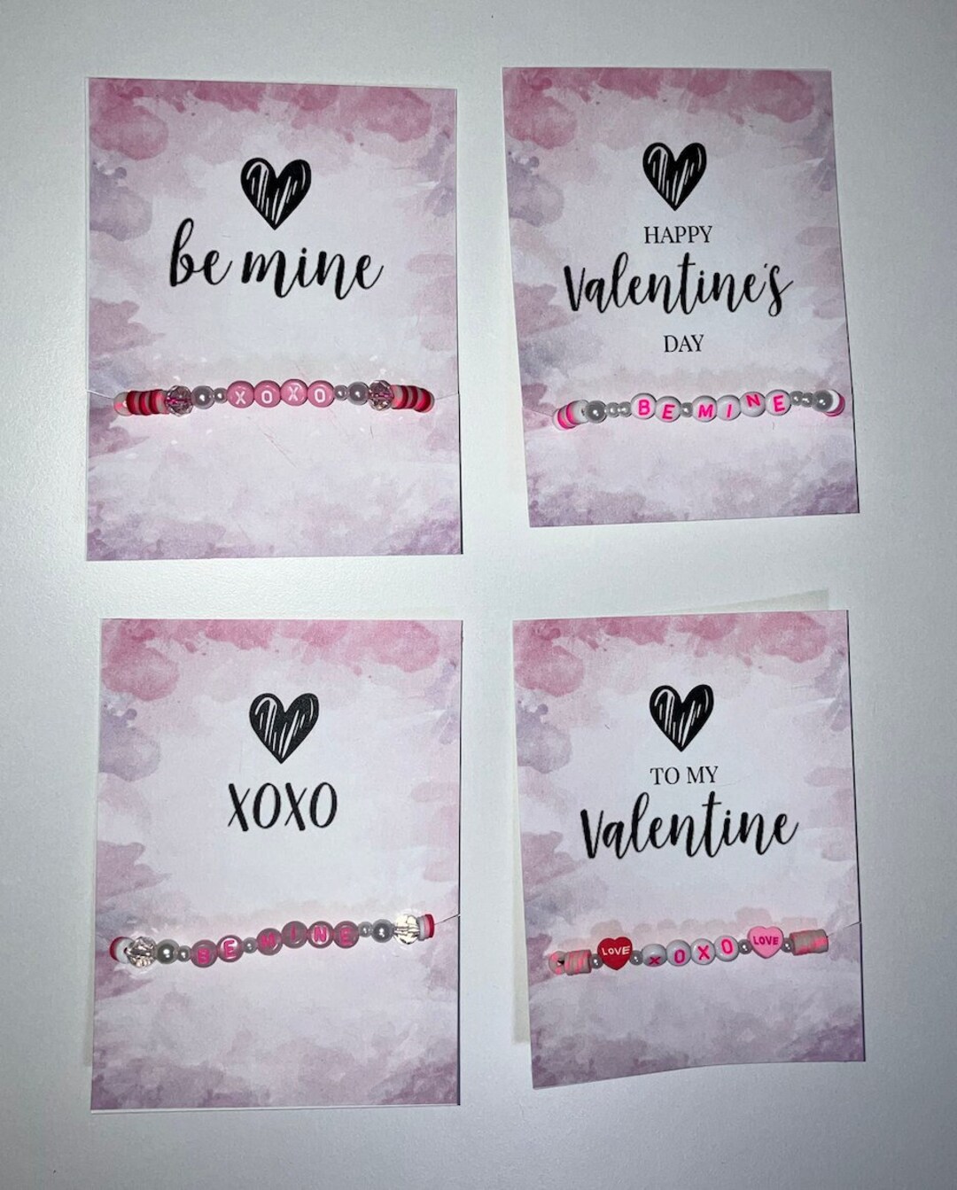 Friendship Bracelet Valentines - Set of 4 - Non Candy - Bracelet ...