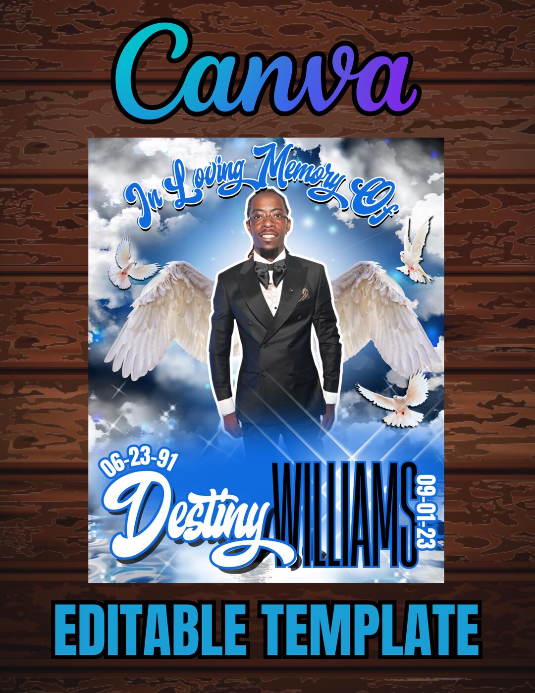 Canva Funeral Memorial Rest in Peace Forever in Our Hearts Fully ...