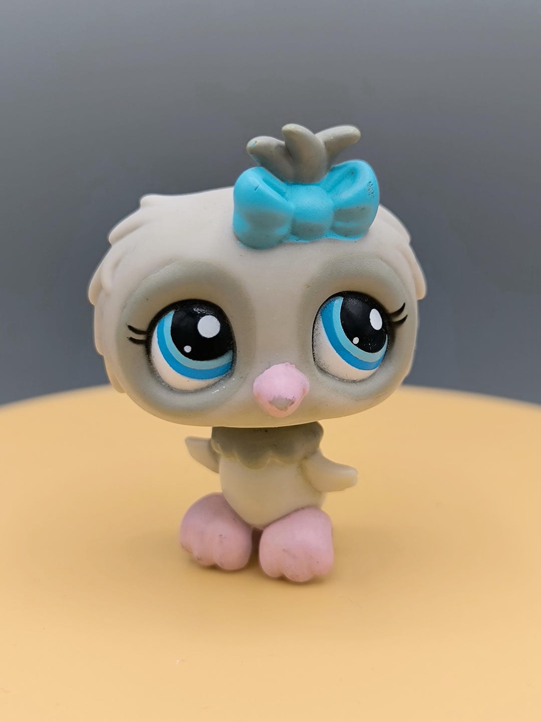 Littlest Pet Shop Owl #1476, Authentic Pet Figurine, Light Grey Owl ...