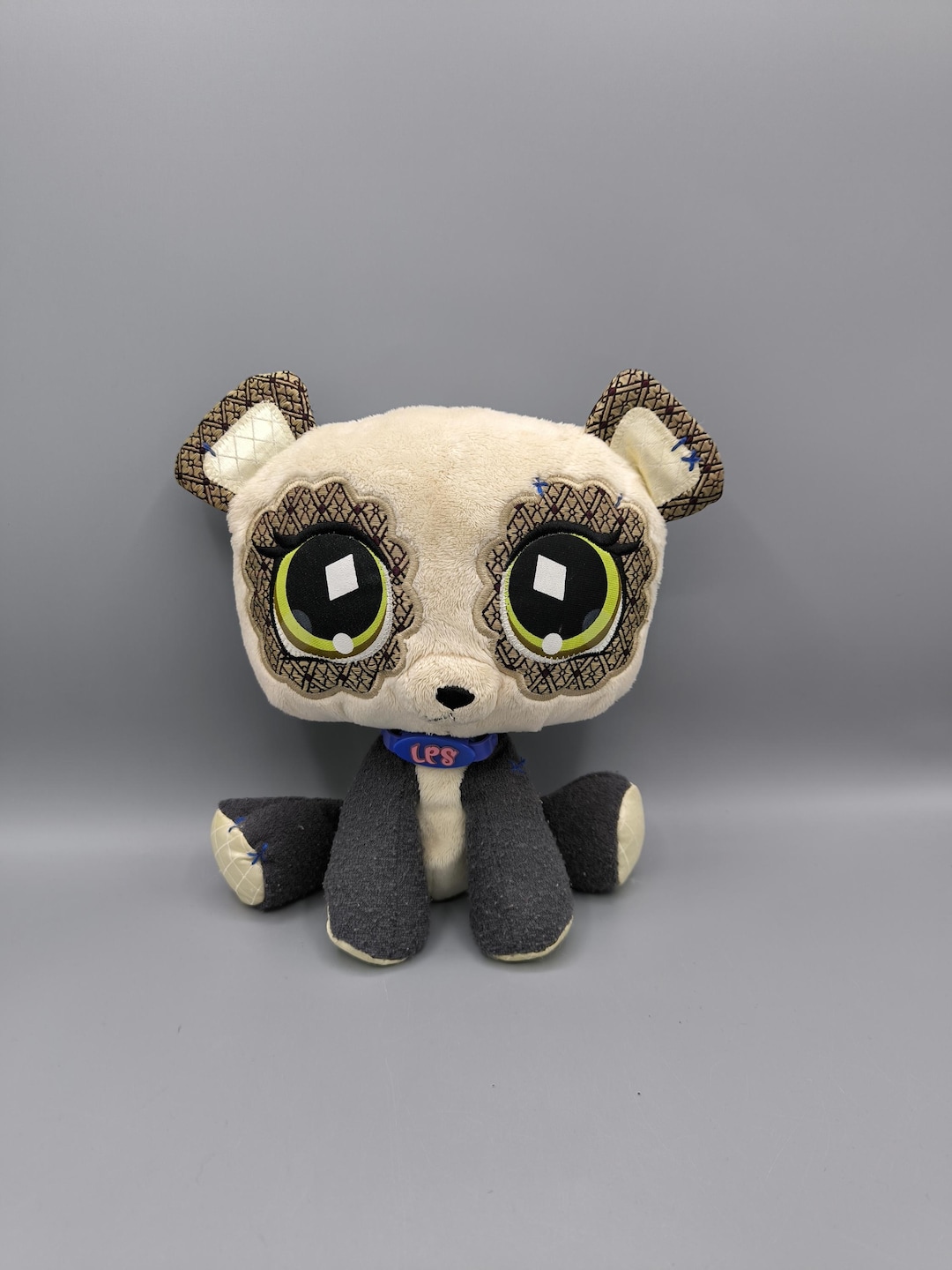 Vintage LPS Panda Plush Toy, Littlest Pet Shop Large Grey/beige Panda ...