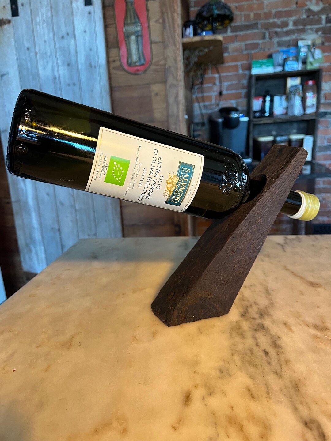 Wine Bottle Balancing Stand of Vermont Antique Wood and Hand Made - Etsy