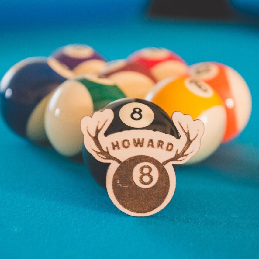 Billiards Pocket Marker - Antlers on 8 Ball With Custom Name - Etsy