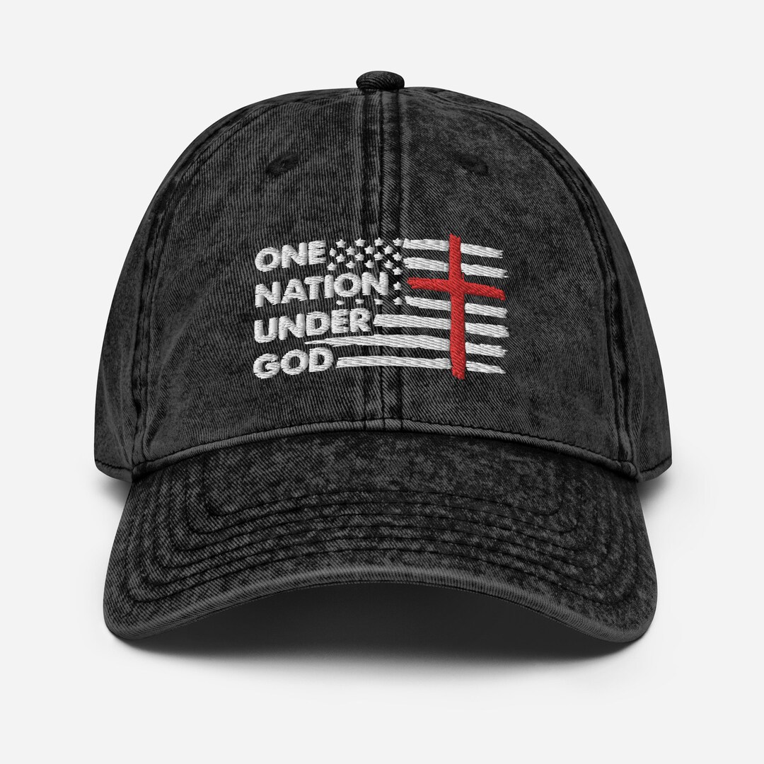 One Nation Under God Cross and American Flag Vintage Hat - Etsy