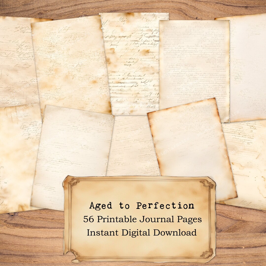 Aged to Perfection Printable Vintage Journal Pages Scrapbooking ...