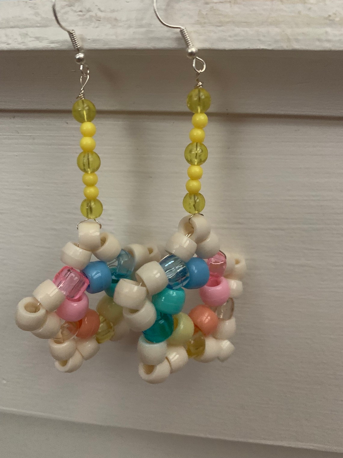 Rainbow Star Kandi Earrings | Pastel | Neon Glitter - Etsy