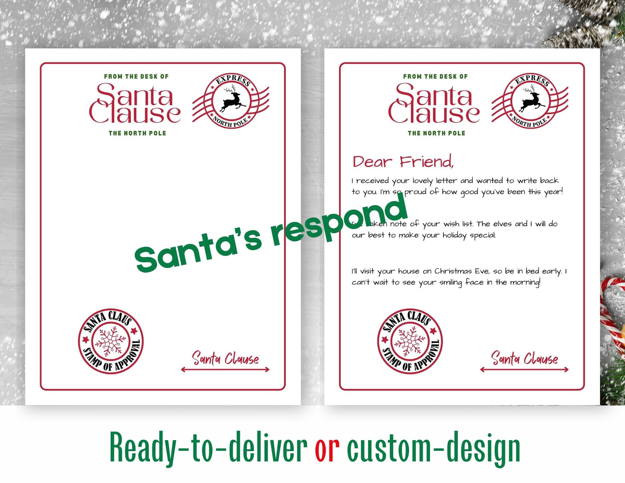 Letter to Santa Printable Custom Christmas Letter to Santa Blank Letter ...