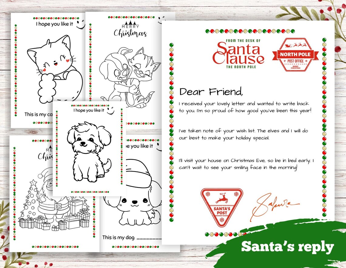 Printable Christmas Coloring Pages - Letter to Santa | Letter From ...