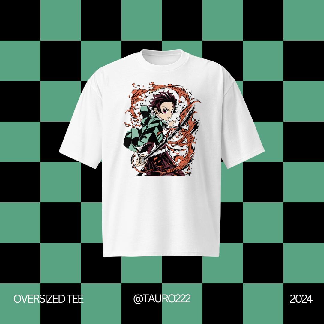 Tanjiro Kamado Oversized Premium Graphic T-shirt Demon Slayer Unisex ...