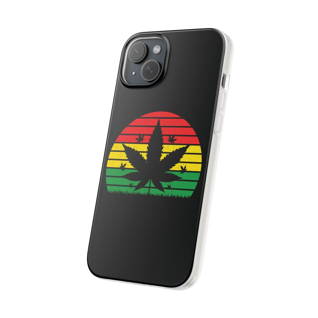 Retro Rasta Marijuana Leaf Cannabis Design Phone Case for iPhone ...