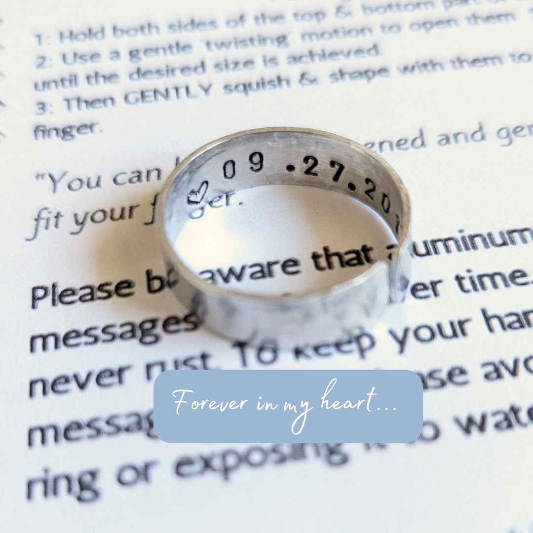 Custom Engraved Memorial Ring for Loss of Loved One Engraved With ...