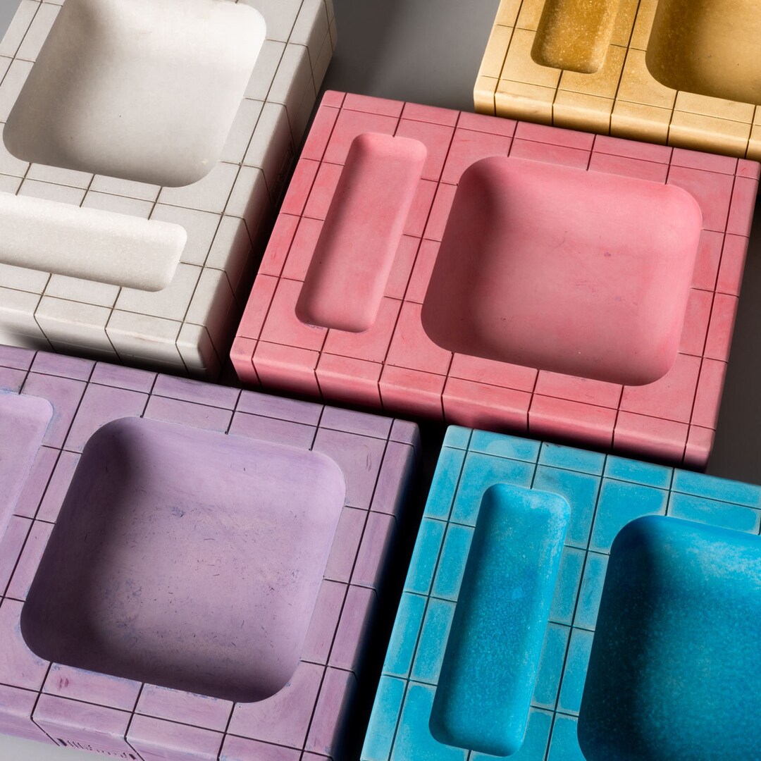 Colorful Concrete Ashtray Perfect for Modern Home Decor Gift for ...