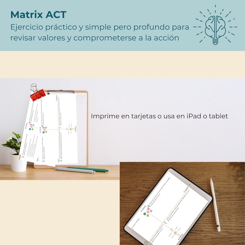Matrix ACT Terapia de Aceptación y Compromiso Ejercicio Valores - Etsy ...