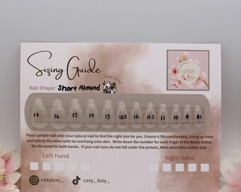 Press on Nail Sizing Measurments - Etsy
