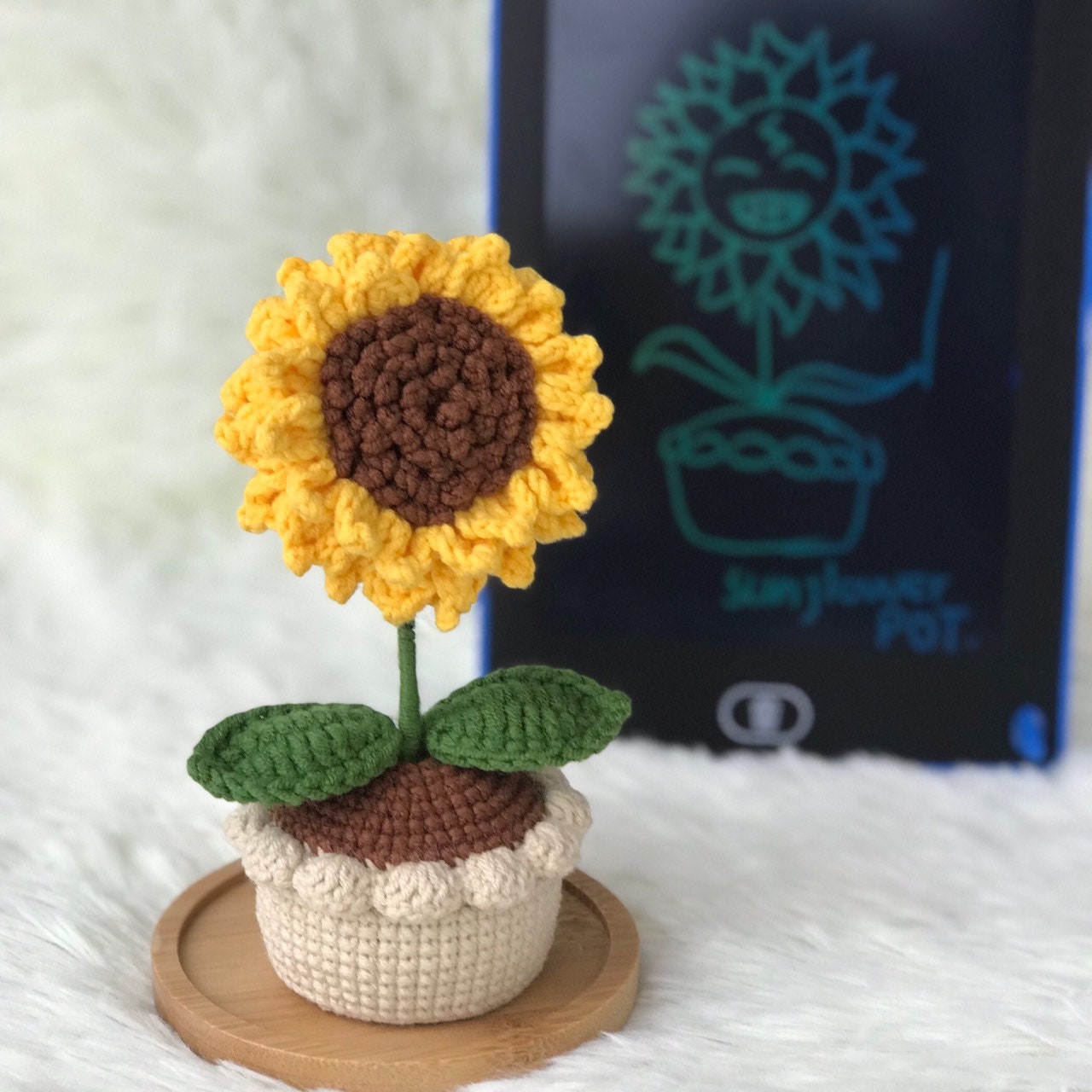 Sunflower Pot Crochet Pattern, Crochet Sunflower Pot Decoration ...