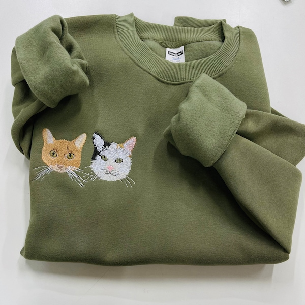 Embroidered Cat - Etsy