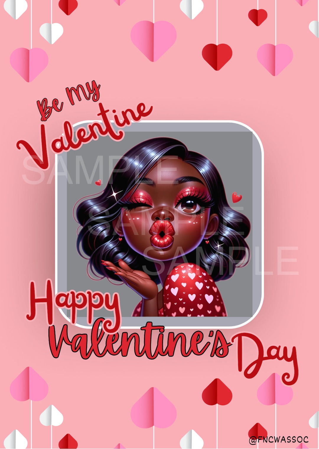 Valentine's Day Ecard, African American Beauty Blowing Kisses ...