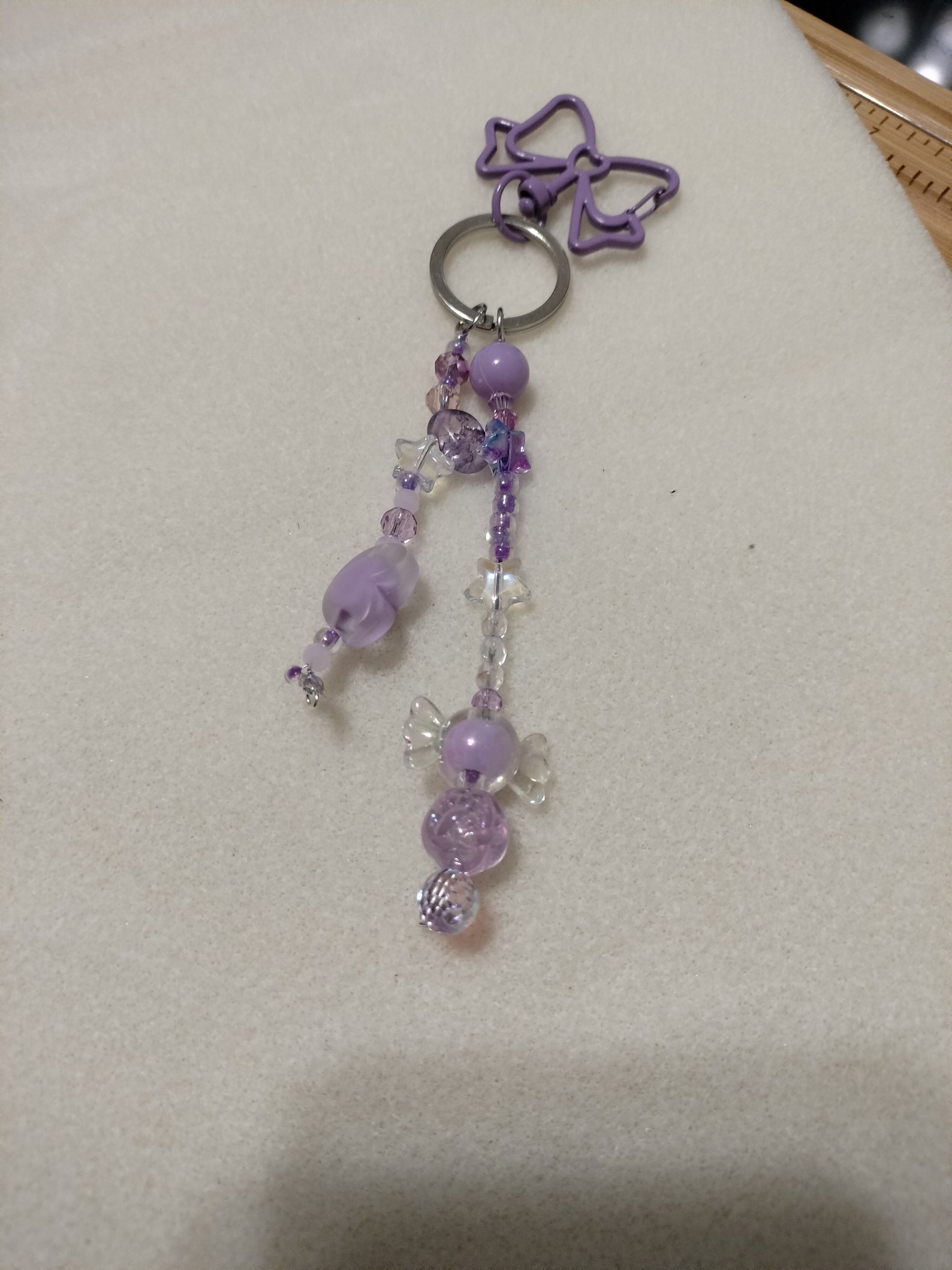 Cute Keychain | Kawaii | Purple| Charming Keychain With a Purple Ribbon ...