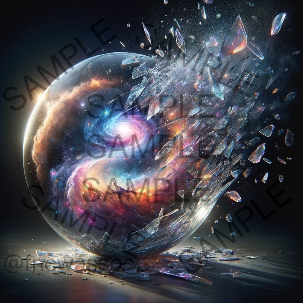 Android| iPhone Wallpaper| Shattering Cosmic Orb With Galaxy View ...