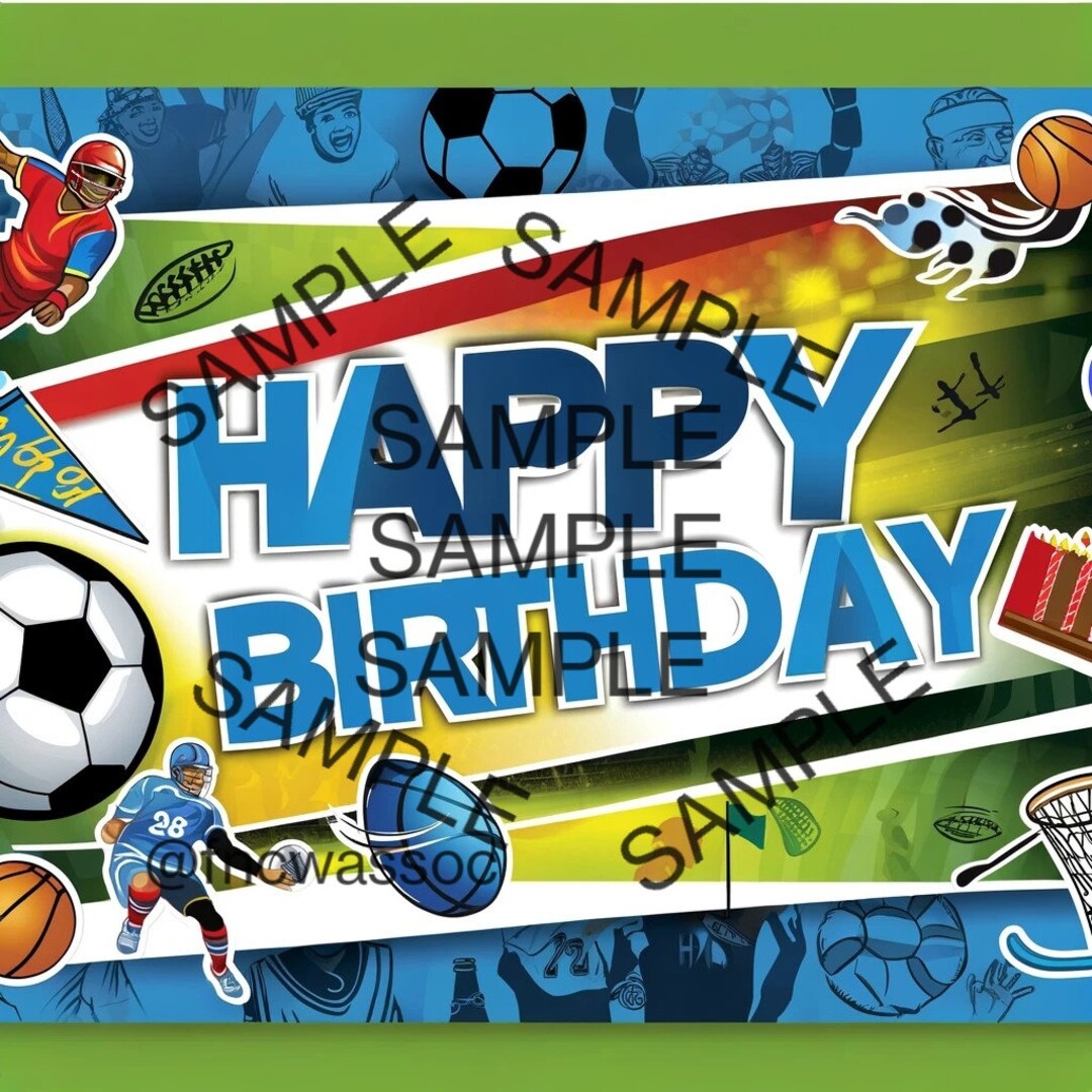 Sports Themed Happy Birthday Ecard, Digital Download - Etsy